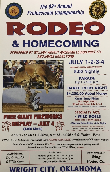 The 83rd American Legion William Wright Post 74 1st-4th July Rodeo ...