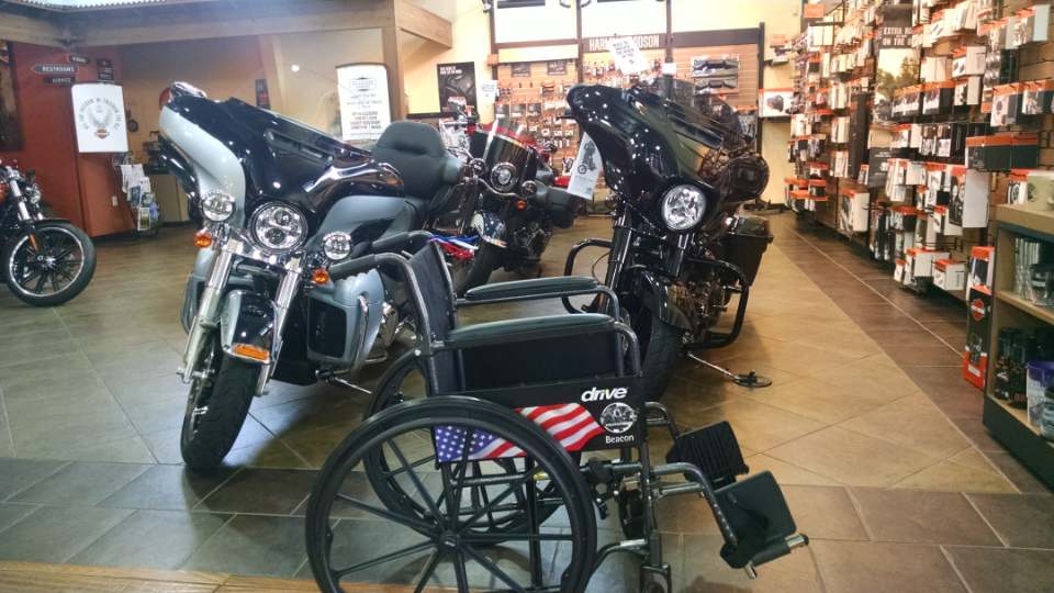 Presentation of wheelchair for disabled Riders | The American Legion ...